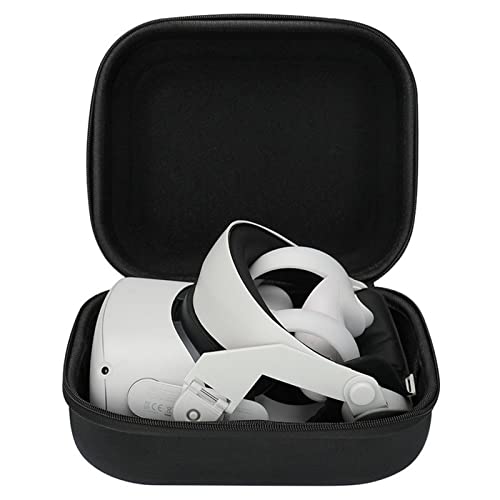 Portable Travel Hard Shells with Strap Compatible with Oculus Quest 2 VR Headset with Zipper Design Easy to Open Close