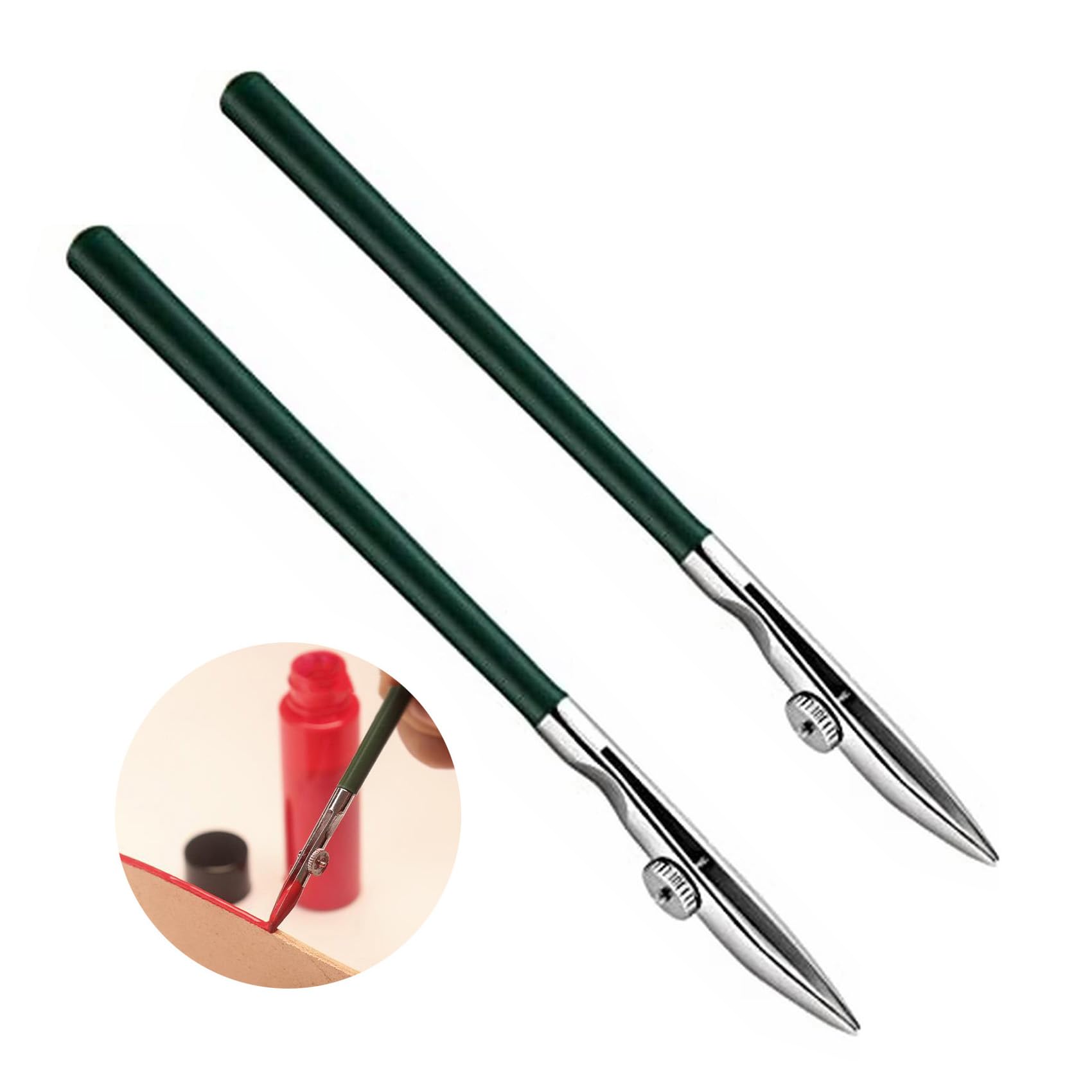 PANSHIYON Leather Edge Dye Pen,2 PCS Leather Edge Dye Marker, Leather Edge Dye Applicator for Leather Craft Working