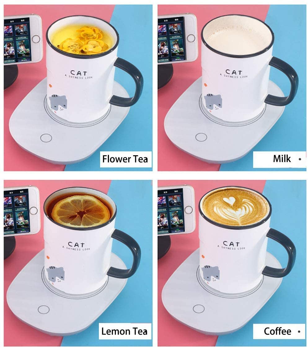 ZYION Coffee Mug Warmer with Auto Shut Off Beverage/Drink/Tea Warmer Electric Thermostatic Smart Cup Warmer Pad for Office and Home Cocoa Tea Water Milk Soup