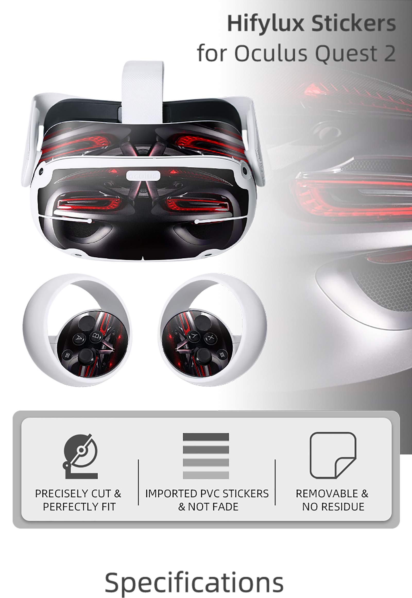 Skin Sticker for Oculus Quest 2 VR Headset Virtual Reality Cartoon Protetcive PVC Skin Decals for Quest 2 Controller Accessories (2-Kawaii Girl)