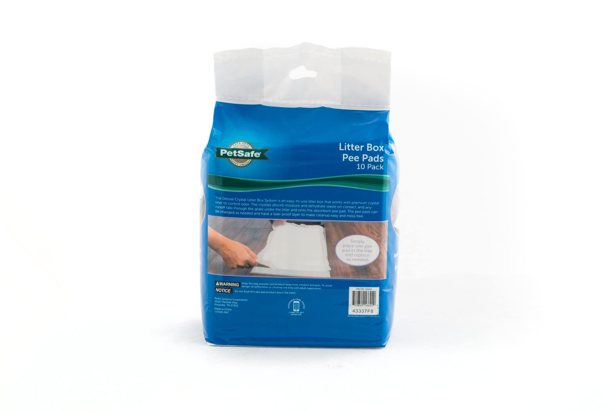PetSafe Replacement Pee Pad, for PetSafe Deluxe Crystal Cat Litter Box System, from The Makers of The ScoopFree Self-Cleaning Cat Litter Box, 10-Pack White