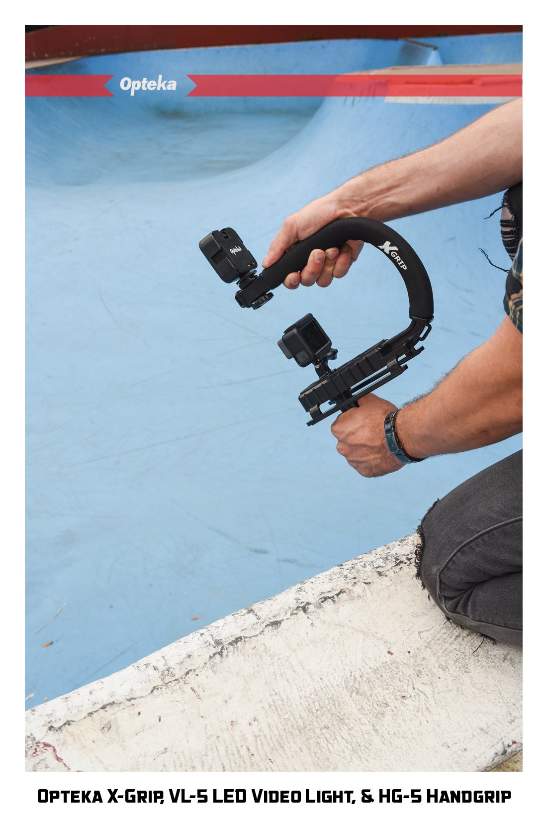 Opteka X-Grip VLH-MOD Professional Stabilizing Handle for GoPro Action Cameras (Black)