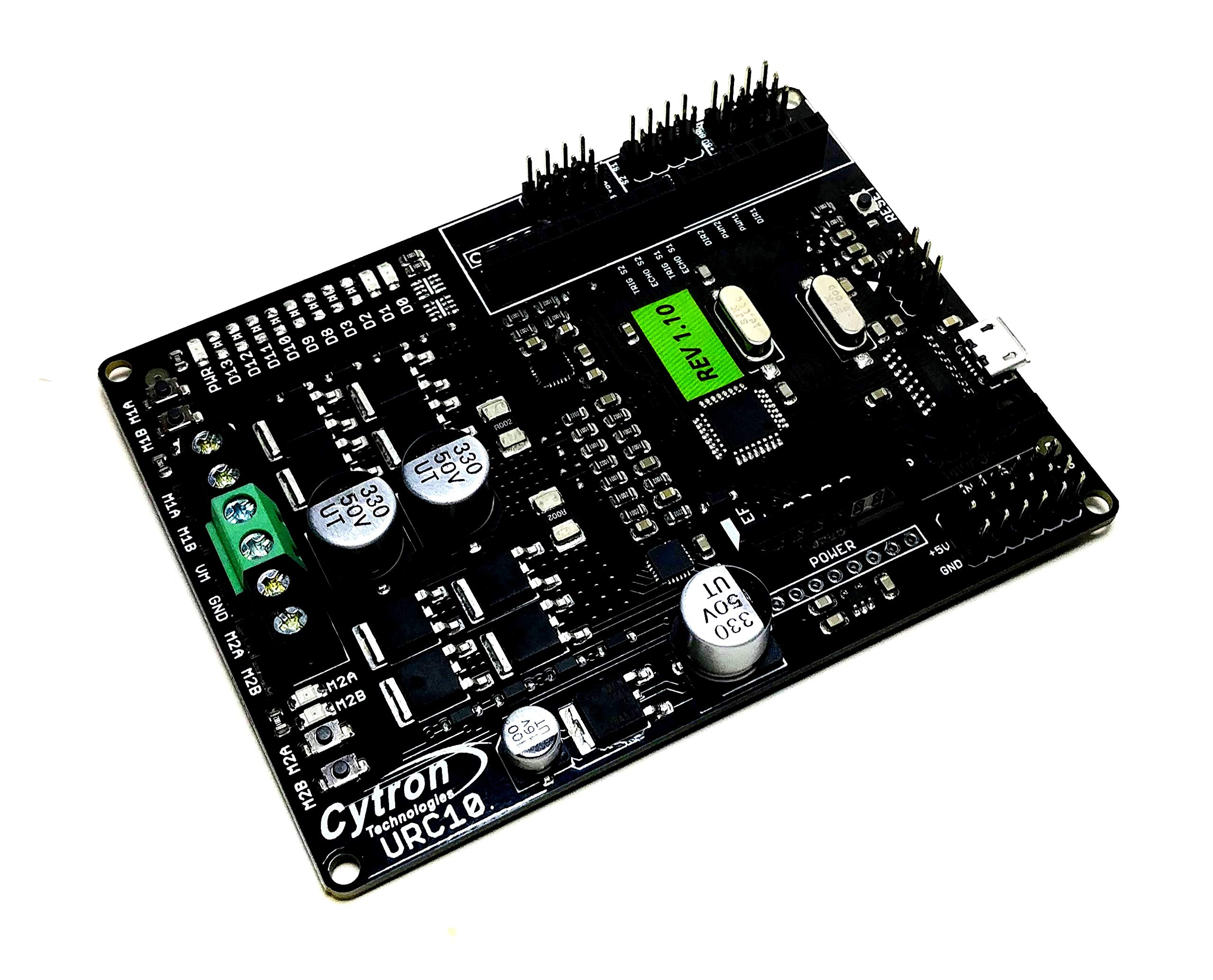 PN00218-CYT9 Cytron Dual-Channel 10A Motor Driver + Arduino IDE Compatible ATmega328 Microcontroller + Sensor Interfaces All-in-one Sumo Robot Board URC10