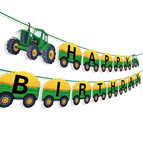 Tractor Happy Birthday Banner Tractor Party Banner Farm Tractor Theme Decorations Tractor Happy Birthday Party Sign Decorations for Farm Themed Birthday Party Supplies