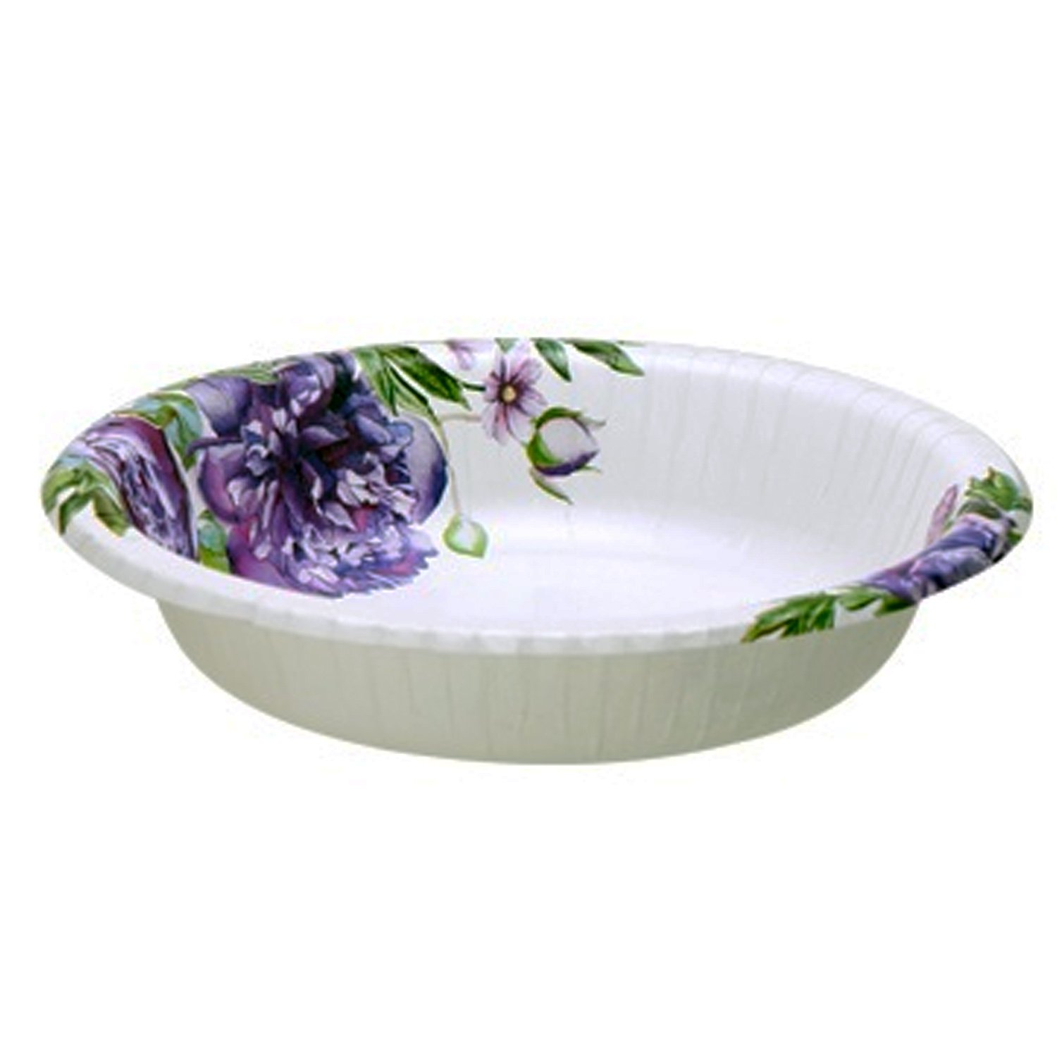 Nicole Home Collection Paper Bowls - 20 oz | Peony Collection | Pack of 24, white