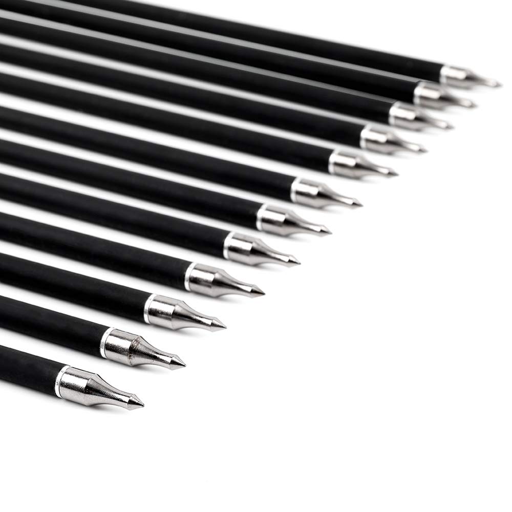 PG1ARCHERY 31-Inch Carbon Arrows Target Practice Hunting Arrow with 4" Shield Fletching spine 500 Arrows for Recurve Bow LongBow Compound Bow Pruple (Pack of 6)