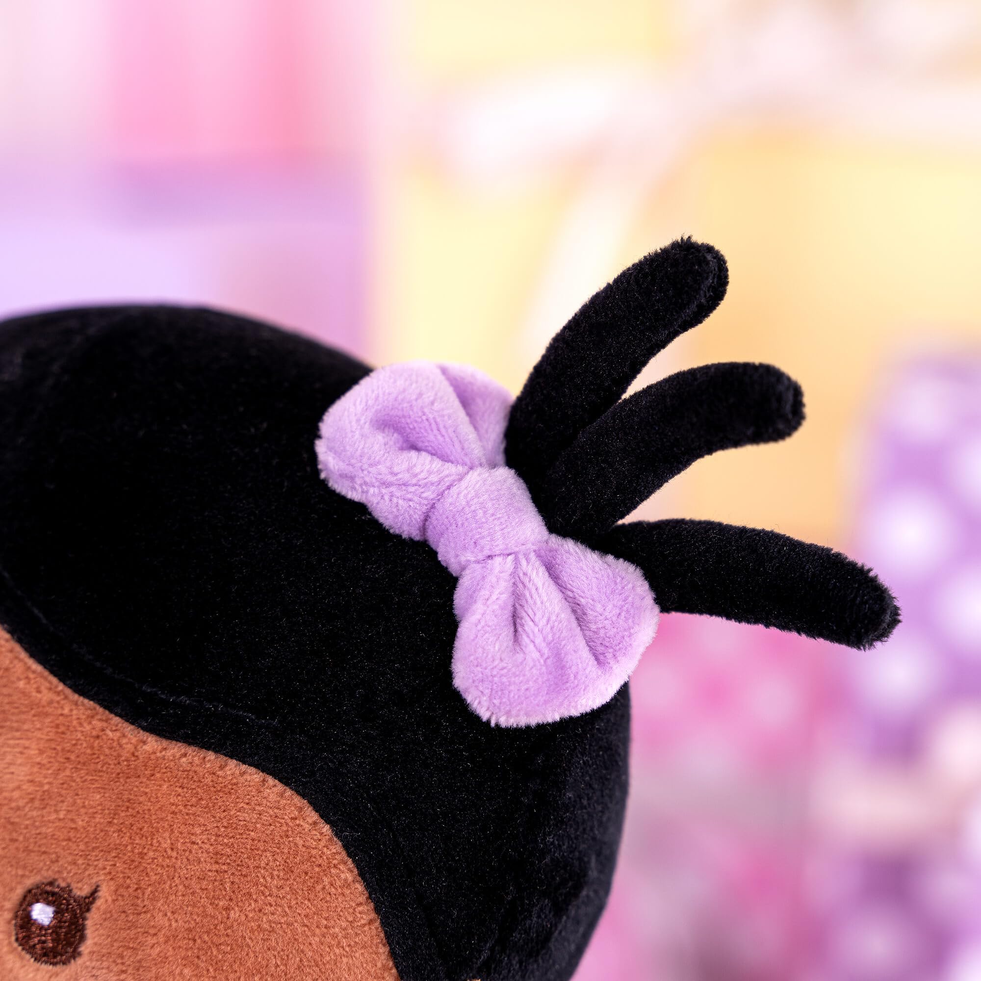 Onetoo First Baby Doll Plush Rag Doll Sleeping Cuddle Buddy Doll Soft Baby Doll Wear Star Purple Dress 14"(Milly Series)