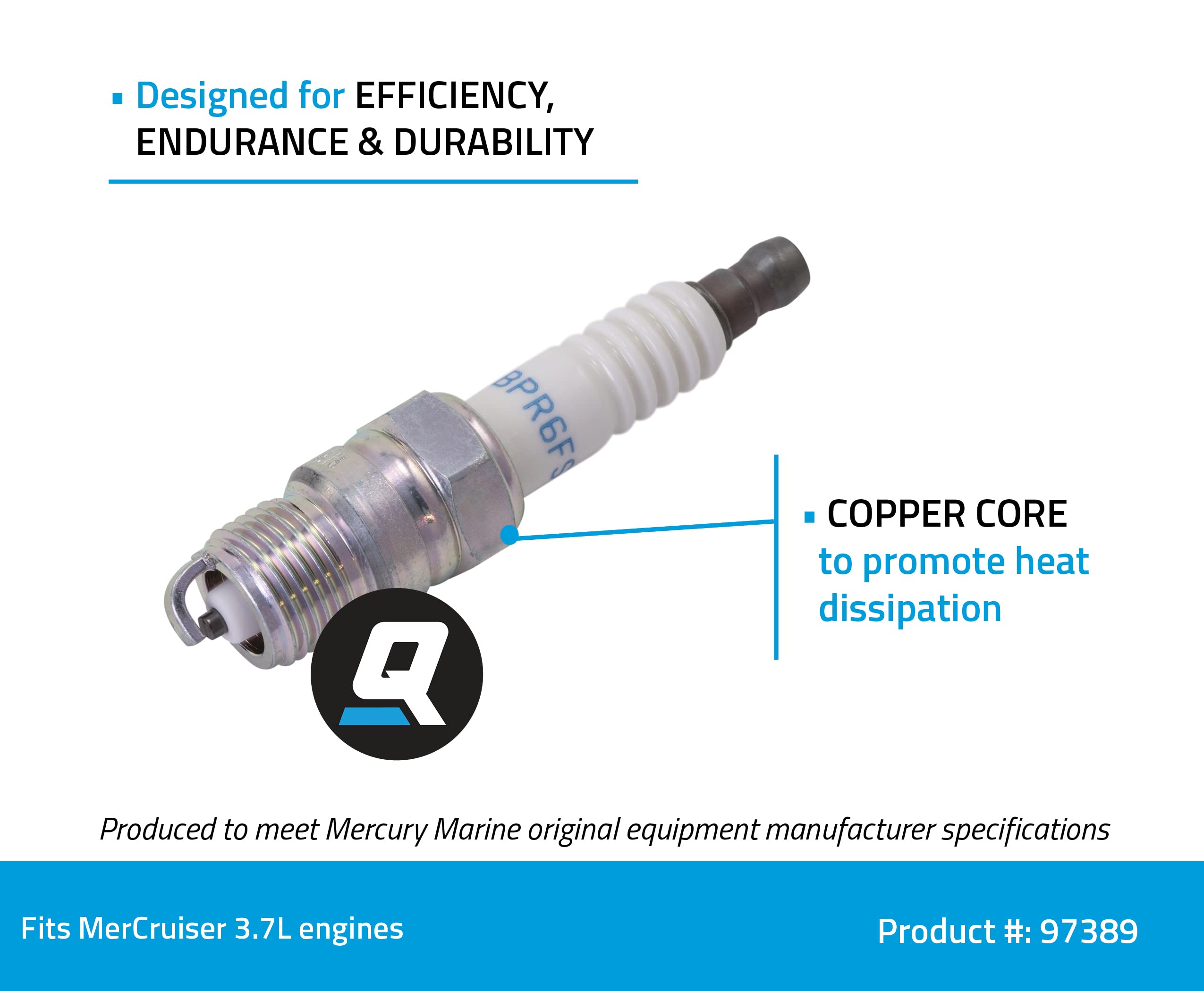 Quicksilver 97389 NGK BPR6FS Standard Spark Plug, 1-Pack