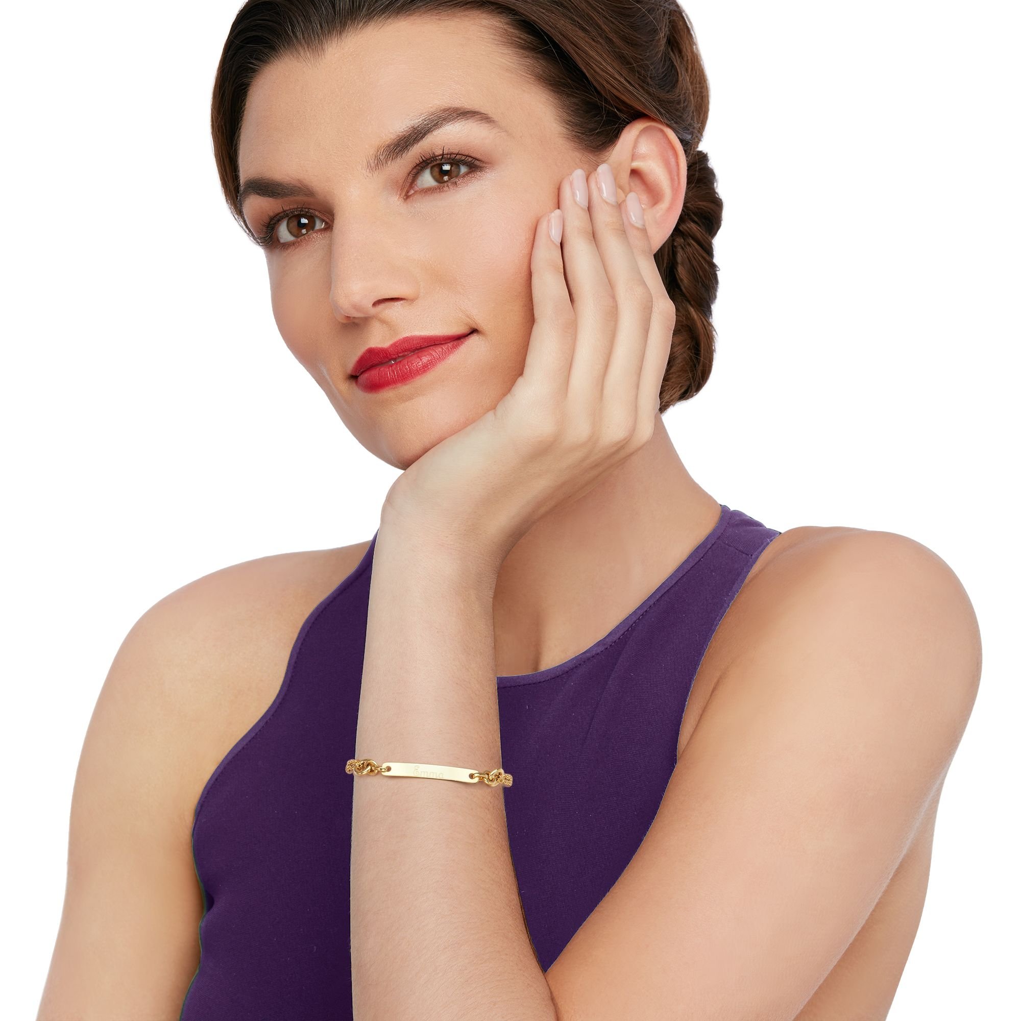 Ross-Simons Name - Italian 14kt Yellow Gold Id Bracelet. 8 inches