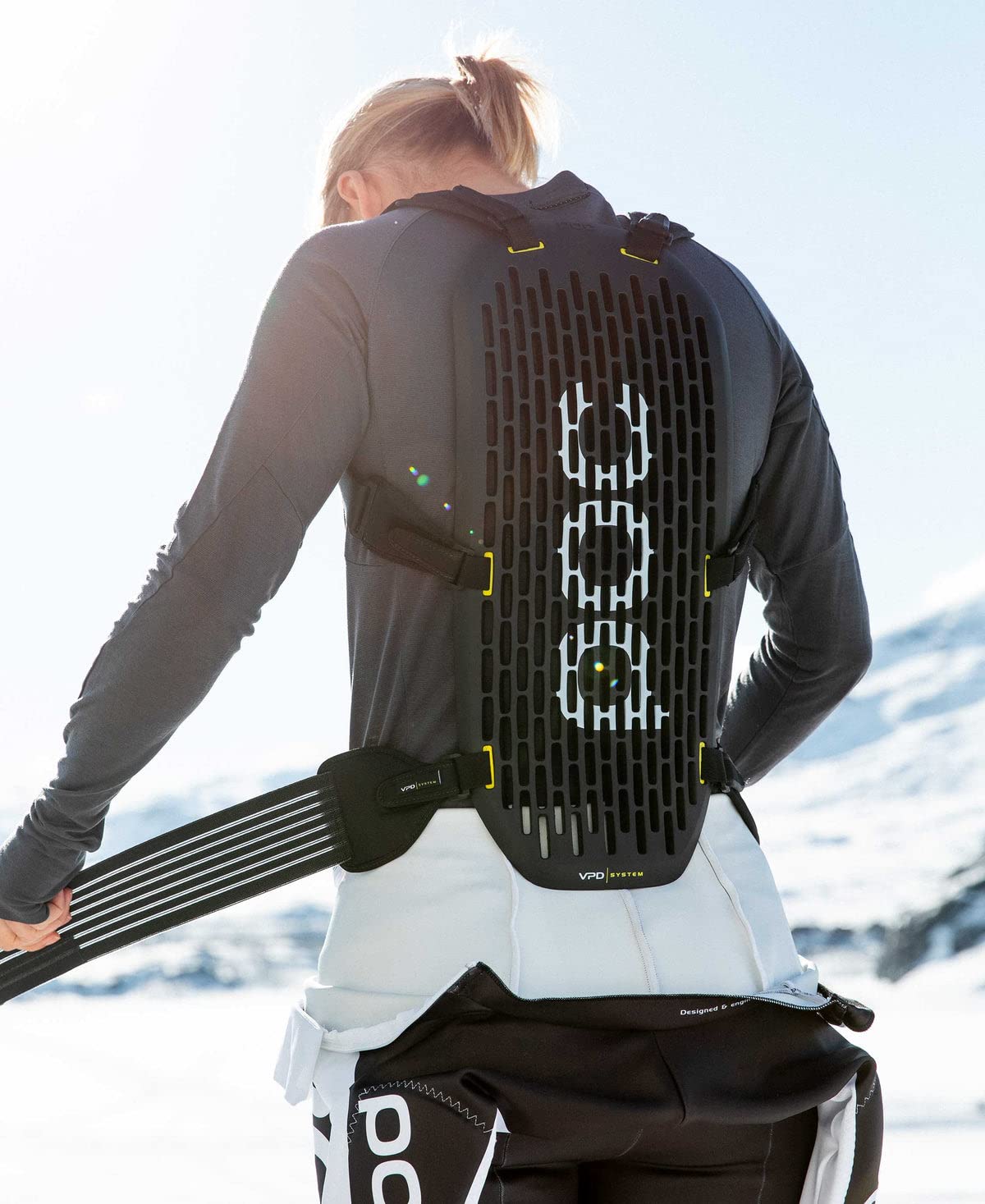 POC VPD System Back Armor for Ski Racing Protection, Uranium Black, Medium
