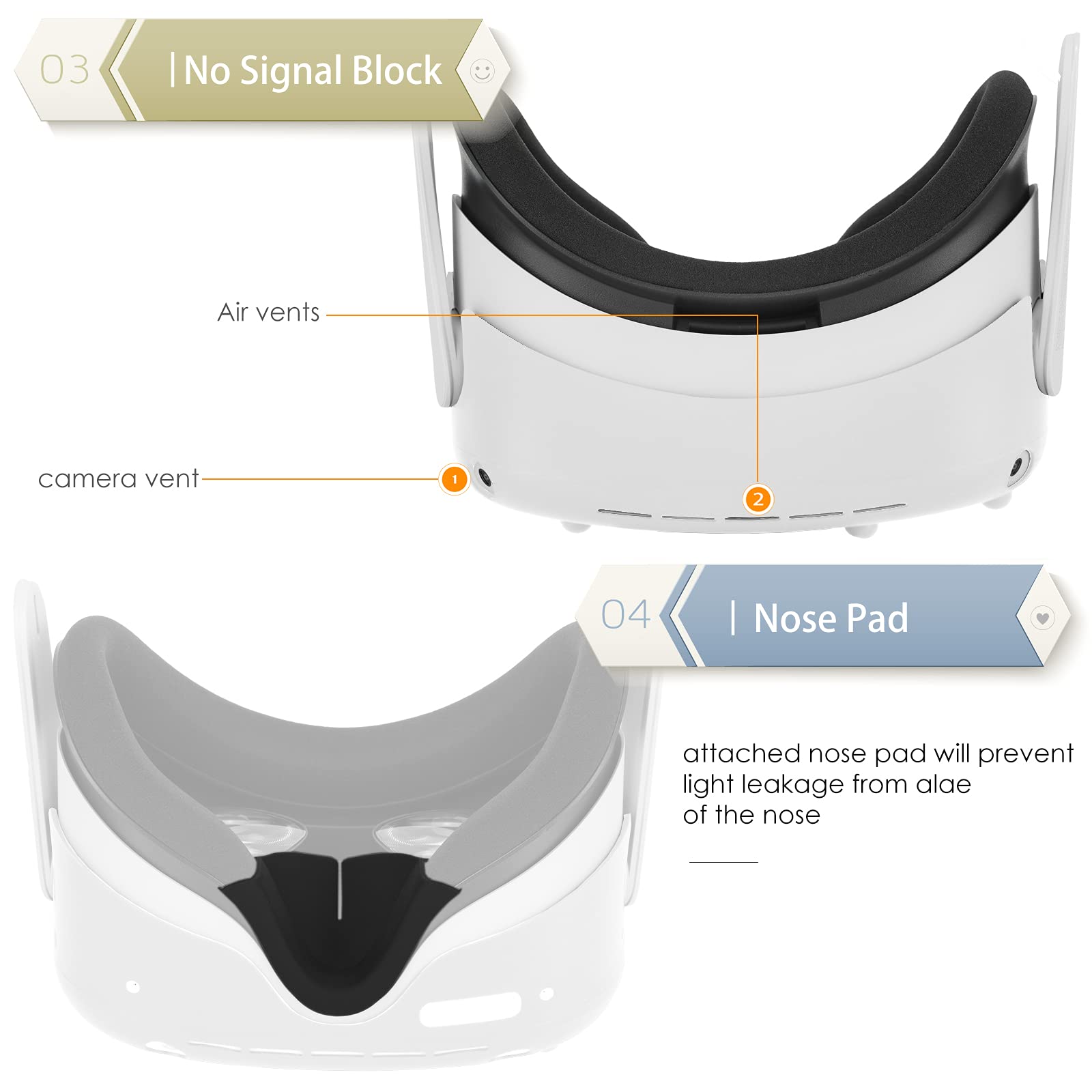 Protective VR Shell for Quest 2 Oculus Accessories Silicone Front Face Protector Cover VR Headset Protective Skin Hood with Thick Bulges Anti Scratch Preventing Collisions Dust Proof (White)