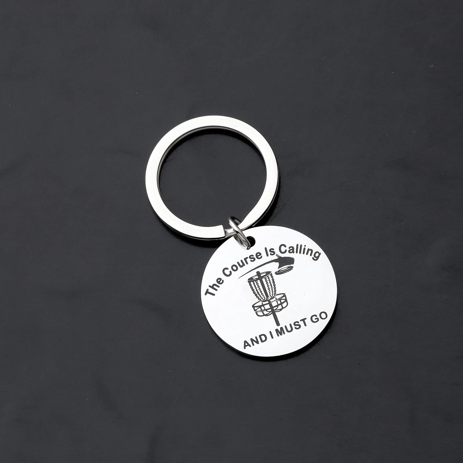 TIIMG Funny Disc Golf Keychain Frisbee Golfer Gift Best Disc Golfer Gift Gift for Disc Golfer Dad Husband (The Course Is Calling)