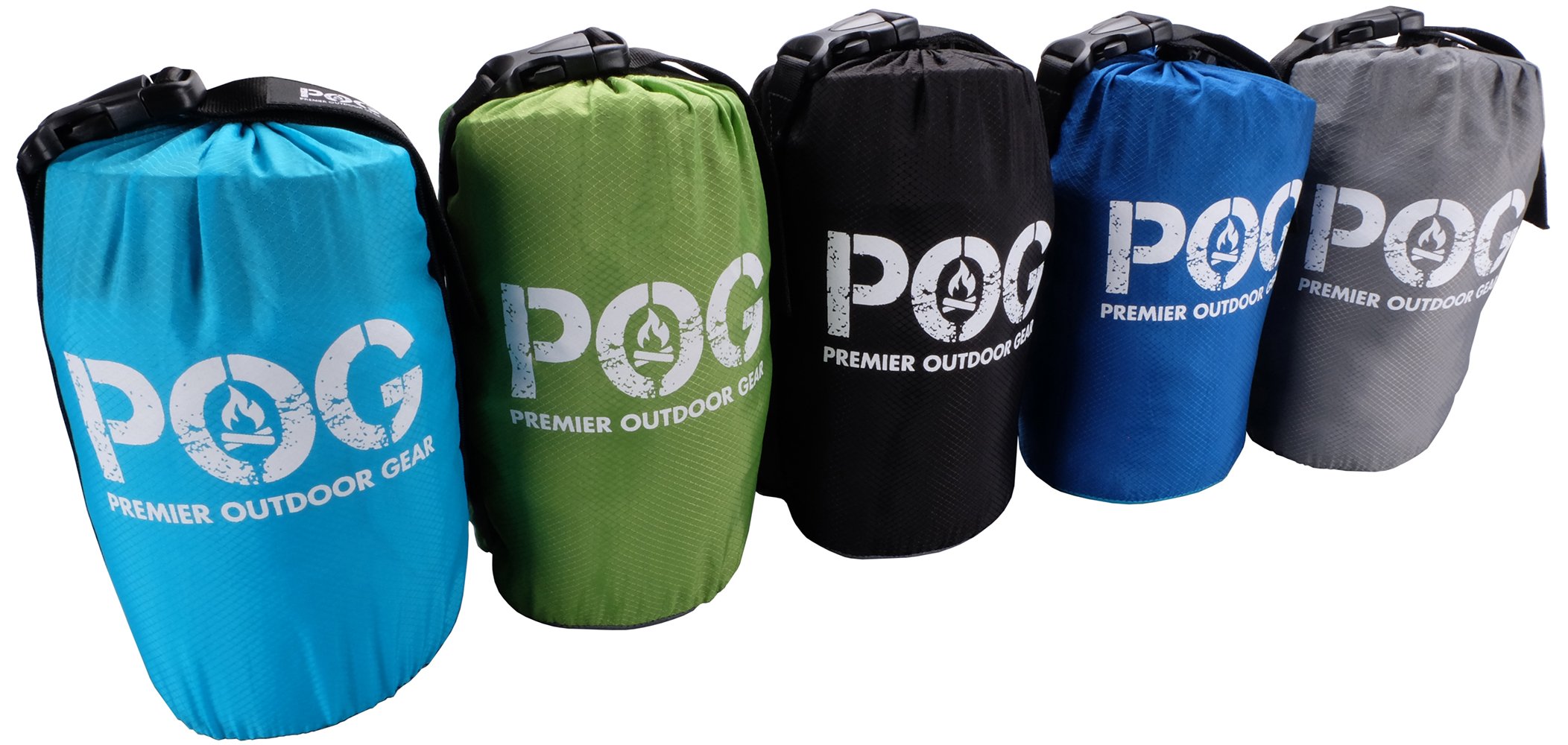 POG Premium Double Hammock - Ripstop Nylon with Aluminum Carabiners & 9 Feet Long Straps Included. (Sapphire Blue/Lake Blue, 78" W x 125" L)