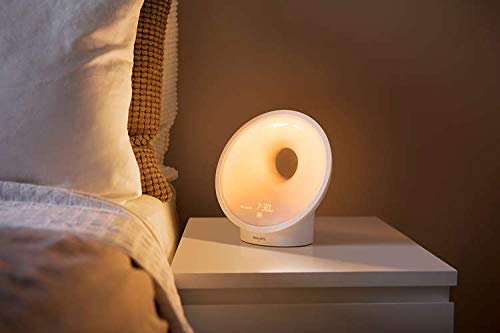 Philips SOMNEO Sleep & Wake-Up Light Therapy Lamp Sunrise Alarm and Sunset Fading Night Light, White (HF3651/60)