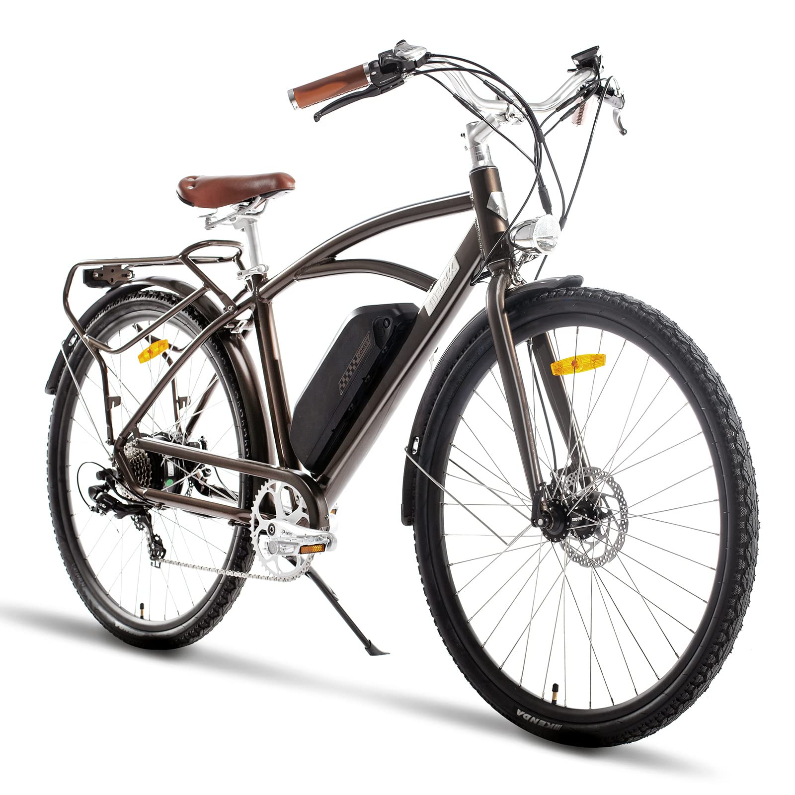Sarahbridal Commuter Electric Bike for Adults, City Cruiser Ebike 500W Powerful Brushless Motor Cargo, 20+MPH, 50+Miles, 28" Electric Bicycle with Removable 48V 12.8Ah Larger Battery 7-Speed