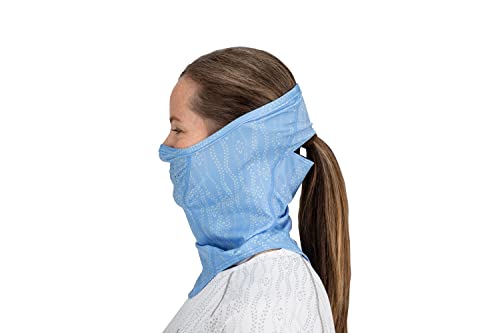 Simms Women’s Neck Gaiter, UPF 50 Face & Neck Sun Protection, Lily Pad Cornflower