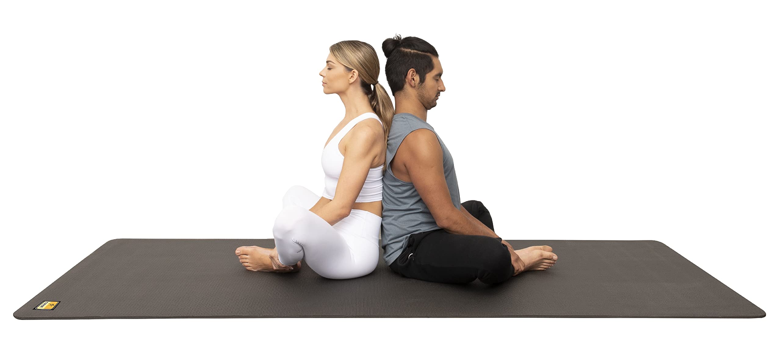 POGAMAT Premium Thick Yoga Mat - 6 ft X 4 ft x 8mm - Light Cardio Workout Mat - Extra Long Memory Foam Floor Mats for Yoga, Meditation and Stretching - Use For Any Exercise Without Shoes Black
