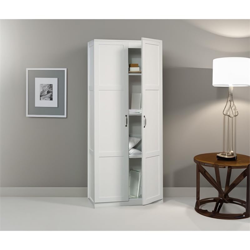 Pemberly Row 29" W Traditional Style Storage Cabinet, Pantry Cabinet, Linen Cabinet with Shelves in Highland Oak