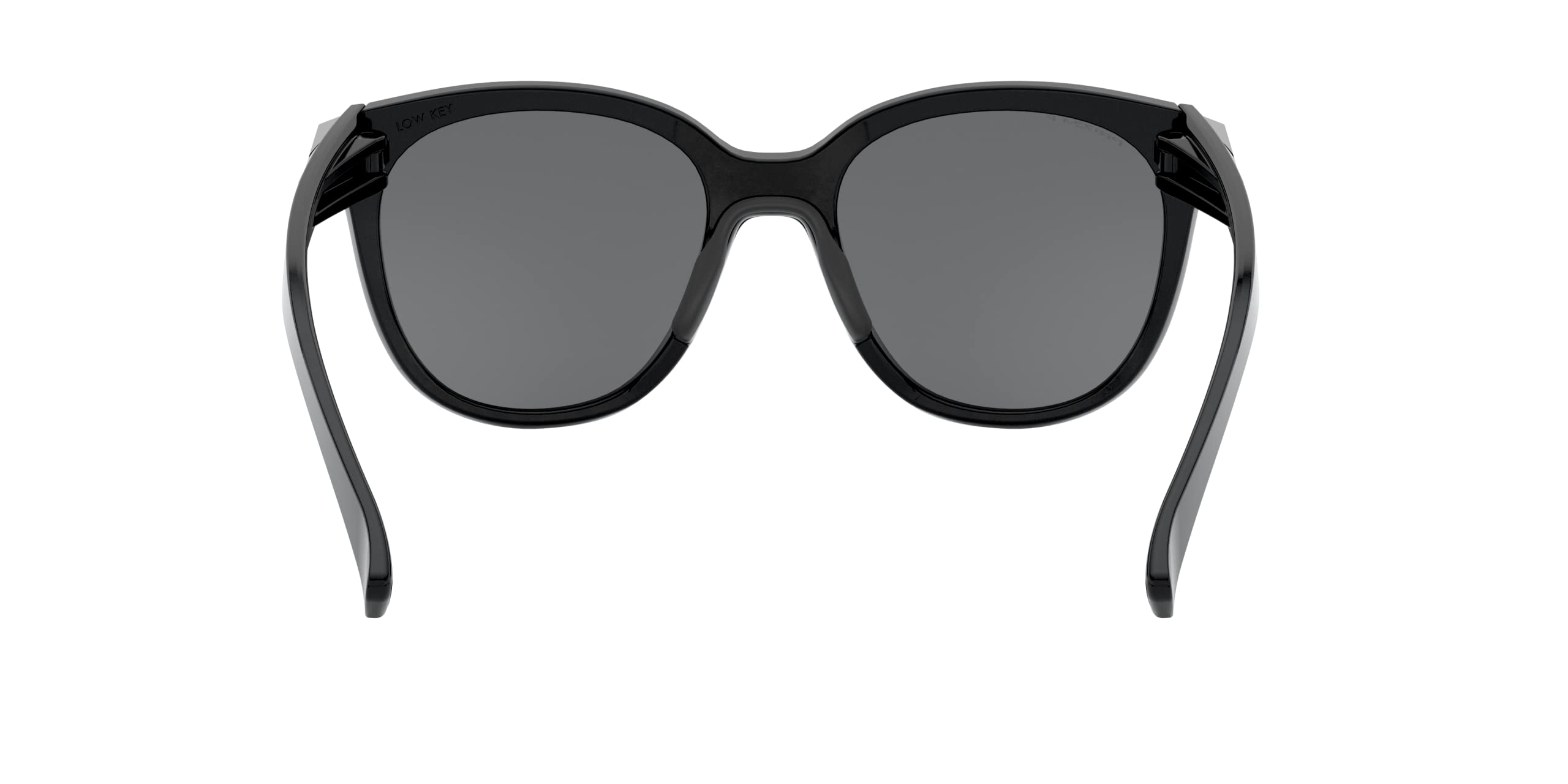 Oakley Women's OO9433 Low Key Round Sunglasses, Polished Black/Prizm Black Polarized, 54 mm