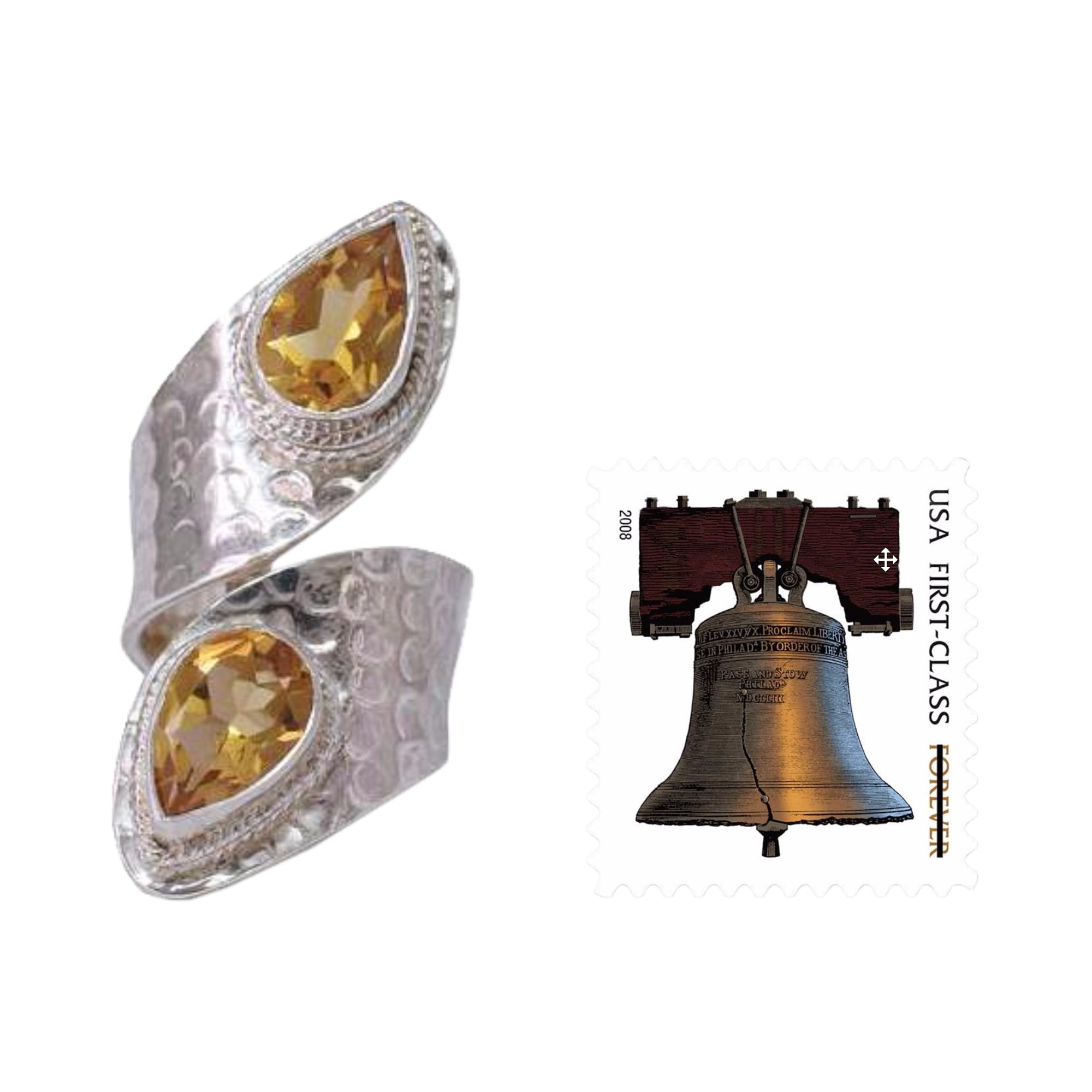 NOVICA Artisan Handmade Citrine Wrap Ring .925 Sterling Silver with Gemstone Jewelry Yellow Multi India Happiness Birthstone 'Golden'