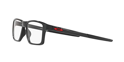 Oakley Men's Ox8143 Chamfer Squared Prescription Eyeglass Frames, Polished Black/Demo Lens, 54 mm