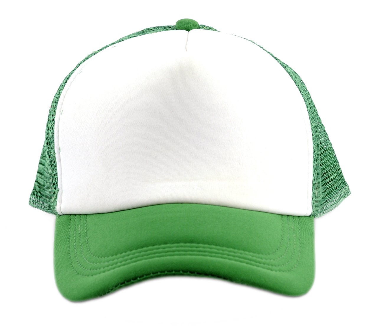 NYFASHION101 Blank Mesh Adjustable Snapback Cotton 6-Panel Trucker Hat Cap, Kelly Green/White
