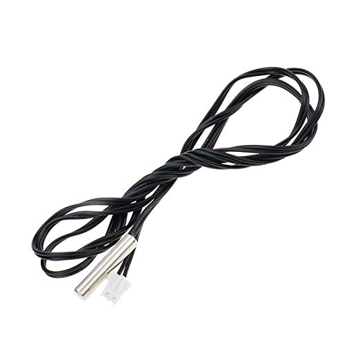 Quluxe 10 Pcs NTC 10K Thermal Temperature Insulated Sensor Probes, Stainless Steel 3950 NTC Temp Sensor Probe, 1 Meter Waterproof Temperature Detector with PVC Wire
