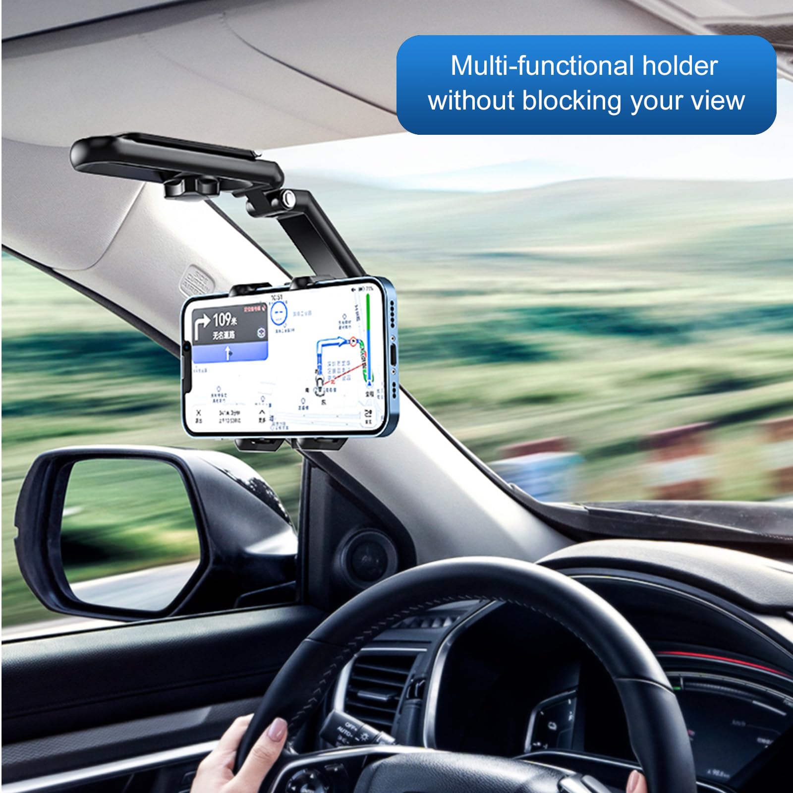 qumHmup Car Phone Holder Mount,360°Rotatable Retractable Car Phone Holder,Multifunctional Adjustable Mount Cell Phone Holder for Car,Universal Phone Holder for Mobile Phones