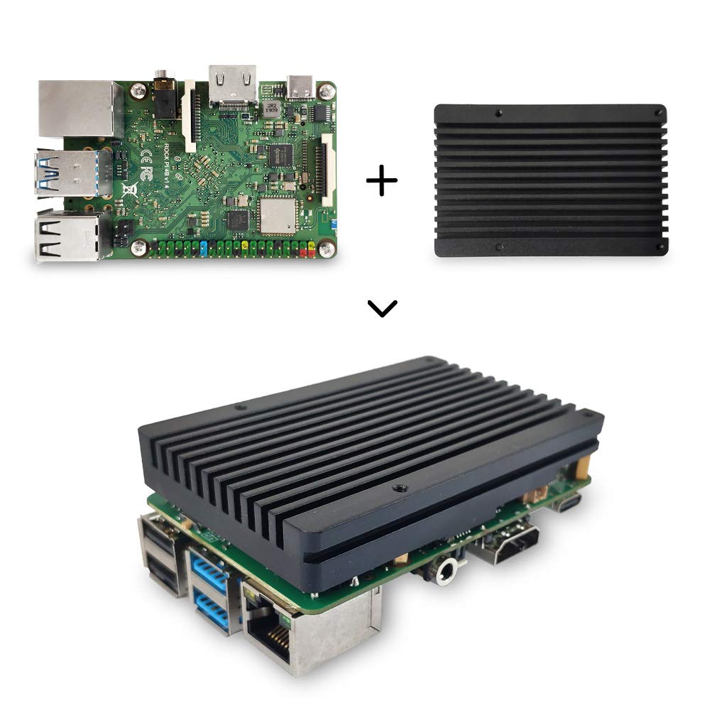 RockPi Case for Rock PI 4A/B V1.4 Rockchip RK3399 ARM Cortex Six Core SBC/Single Board Computer(Board Not Included)