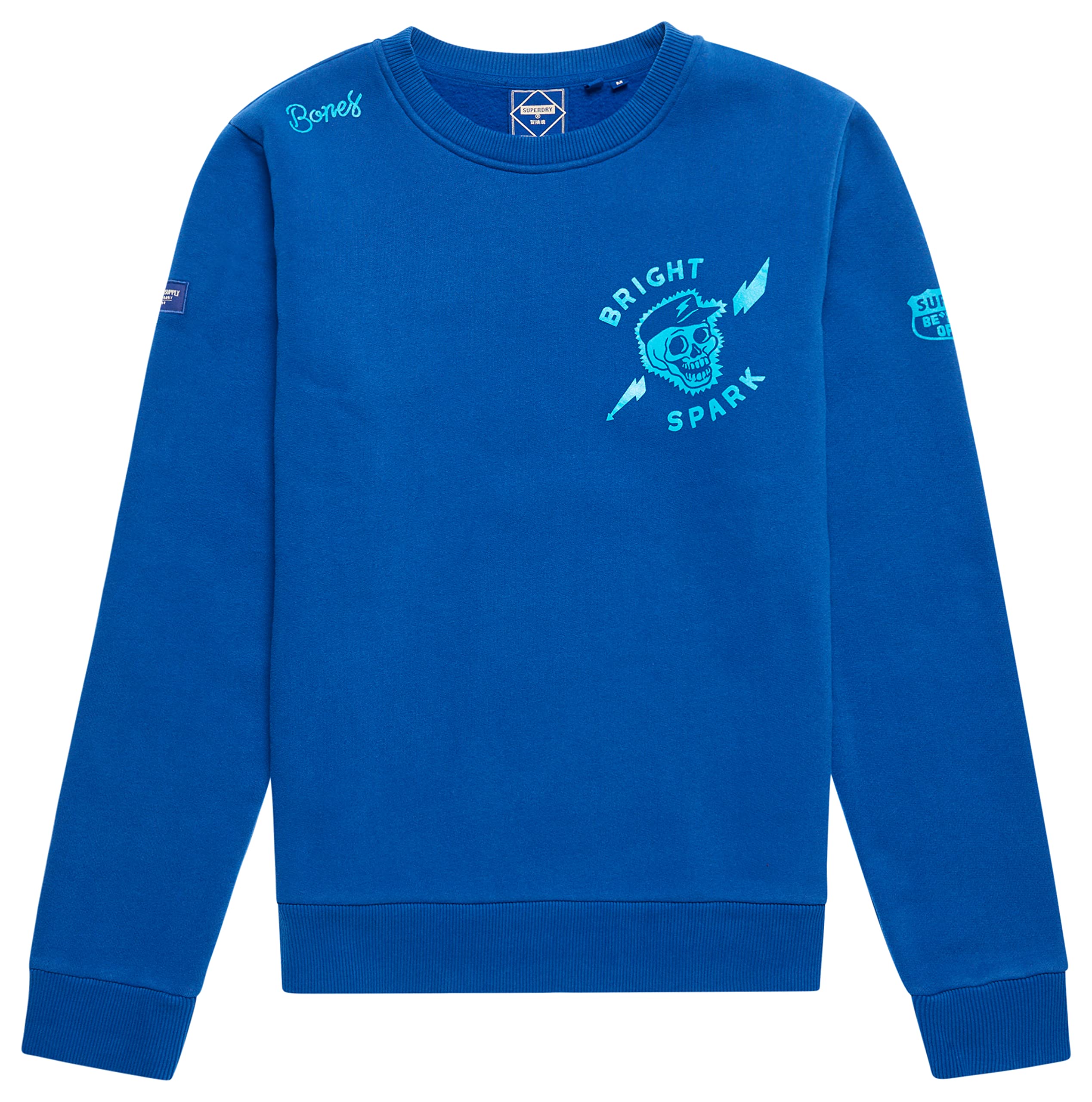Superdry mens Boho and Rock Crew Sweatshirt, Royal Blue, XX-Large US