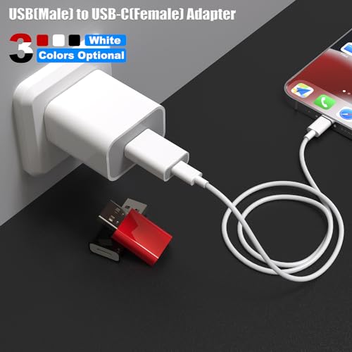 USB Male to USB C Female Adapter,Compatible with Apple MagSafe Charger Watch 7/8,USB Type-C to A Charger Cable Converter for iPhone 14 13 12 Mini Pro Max,iPad,Samsung Galaxy,Google Pixel 6 5 4XL