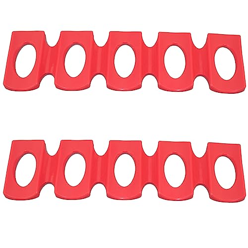 QUUPY 2PCS Red Foldable Silicone Wine Stacker Bottle and Can Easy Stacker Bottle Stacking Mat Can Holder Rack Space Saver Organizer for Refrigerator Pantry Countertop Cabinet