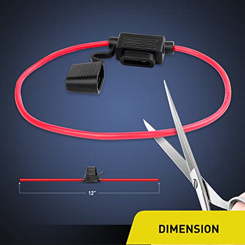 Nilight 10 Pack NI-FH01 Inline Holder 14AWG Wiring Harness ATC/ATO 30AMP Blade Automotive Fuse Holder-10, 2 Years Warranty