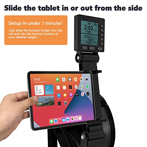 Phone and Tablet Holder for Concept 2 Rowing Machine, Adjustable Tablet Mount Made for C2 Model C&D Rower ONLY, Compatible with Tablets & Phones & iPad Up to 11β Screen Size