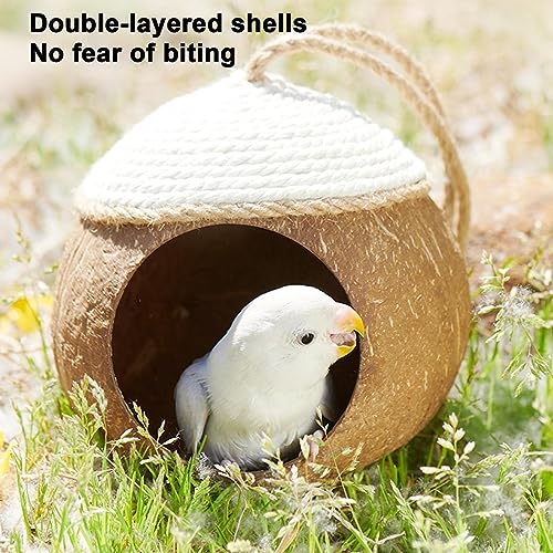 Parrot Nesting Material, Indoor Cage Birds Nest, Parrot Hut House with Comfortable Shelters, Bird Nest House with Convenient Loop Top, Parrot House Medium for Sparrows Lovebirds Bluebirds