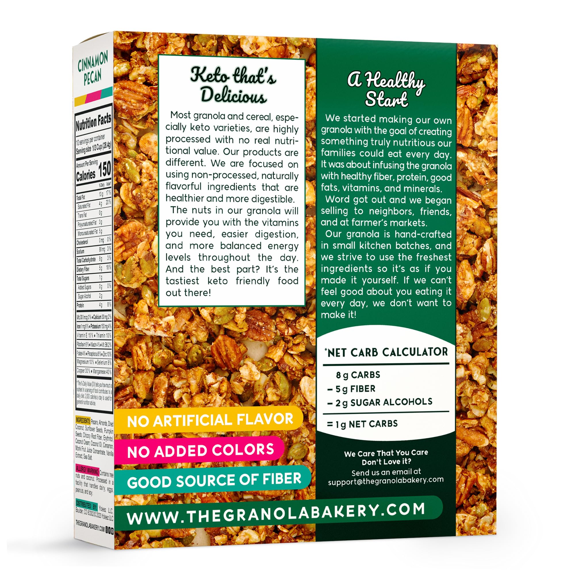 TGB Cinnamon Keto Granola | 1g Net Carb Cereal | Gluten Free Low Carb Nut Snack, 10 Ounces