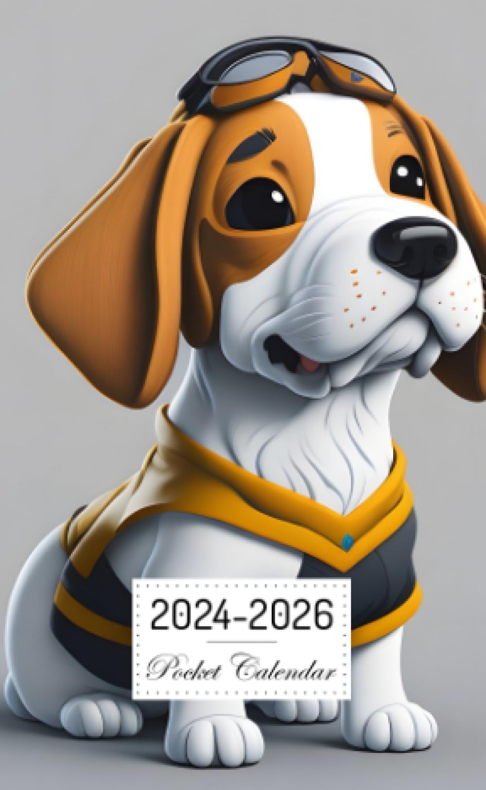 Pocket Calendar 2024-2026: Two-Year Monthly Planner for Purse , 36 Months from January 2024 to December 2026 | Cartoon cute dog sticker