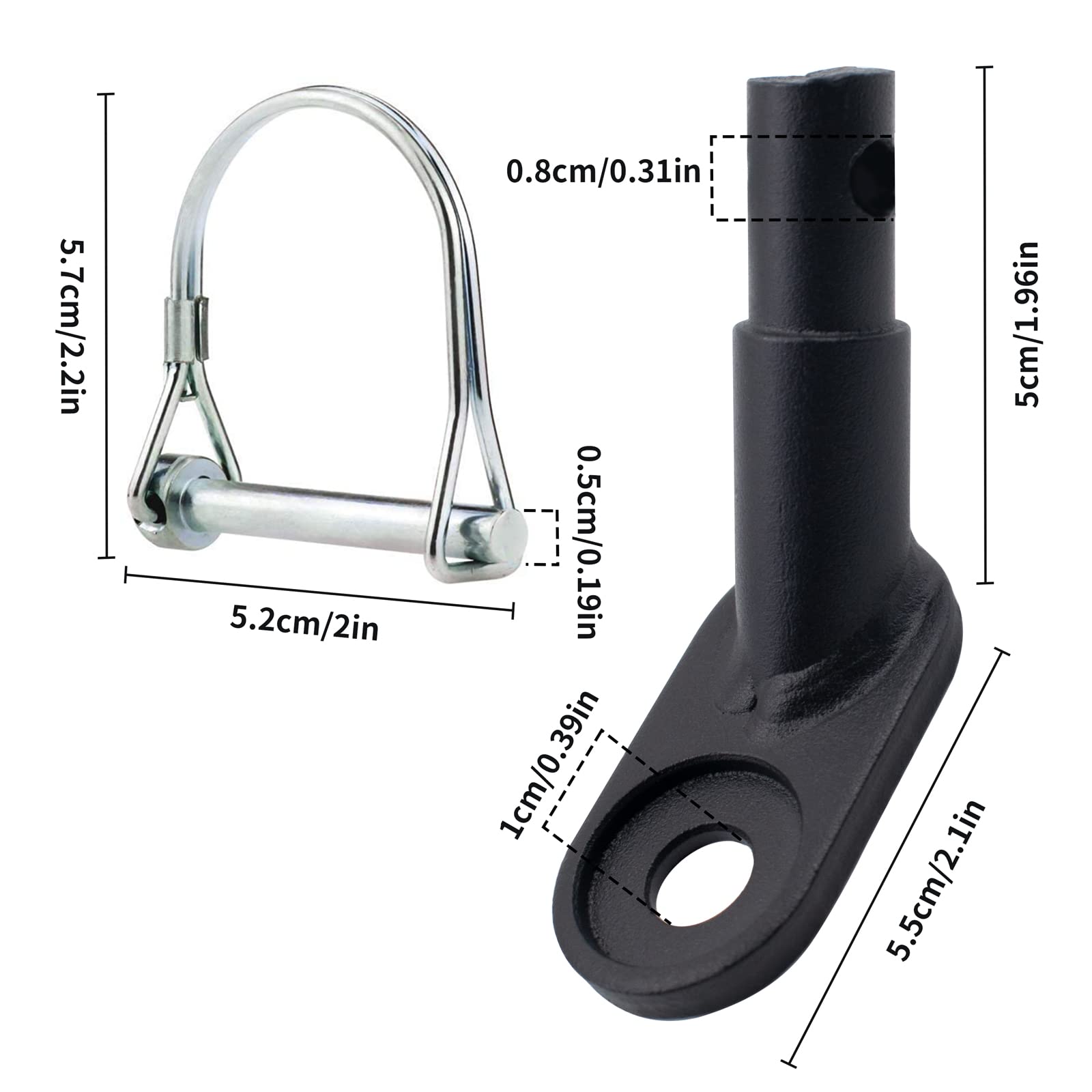 QzoneLifeĀ® Bicycle Trailer Coupler Hitch Black Universal Cycling Adapter Accessories Rear Replacement Axle Hitch Attachment for Child Pet Cargo Bike Trailers (Steel)