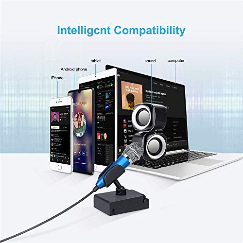 YUMOMUY Mini Microphone,Tiny Microphone,Mini Karaoke Microphone for Mobile Phone Laptop Notebook Apple iPhone Sumsung Android (Blue)