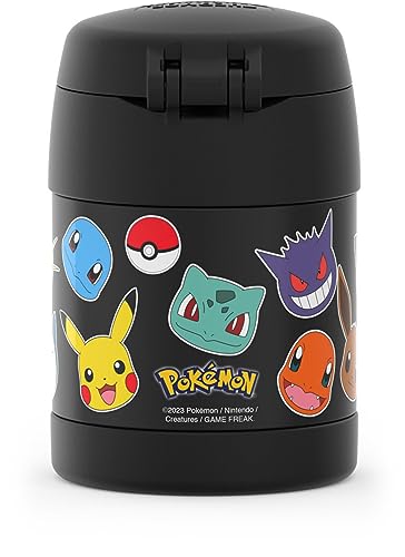 THERMOS FUNTAINER 10 Ounce Stainless Steel Vacuum Insulated Kids Food Jar with Spoon, Pokemon