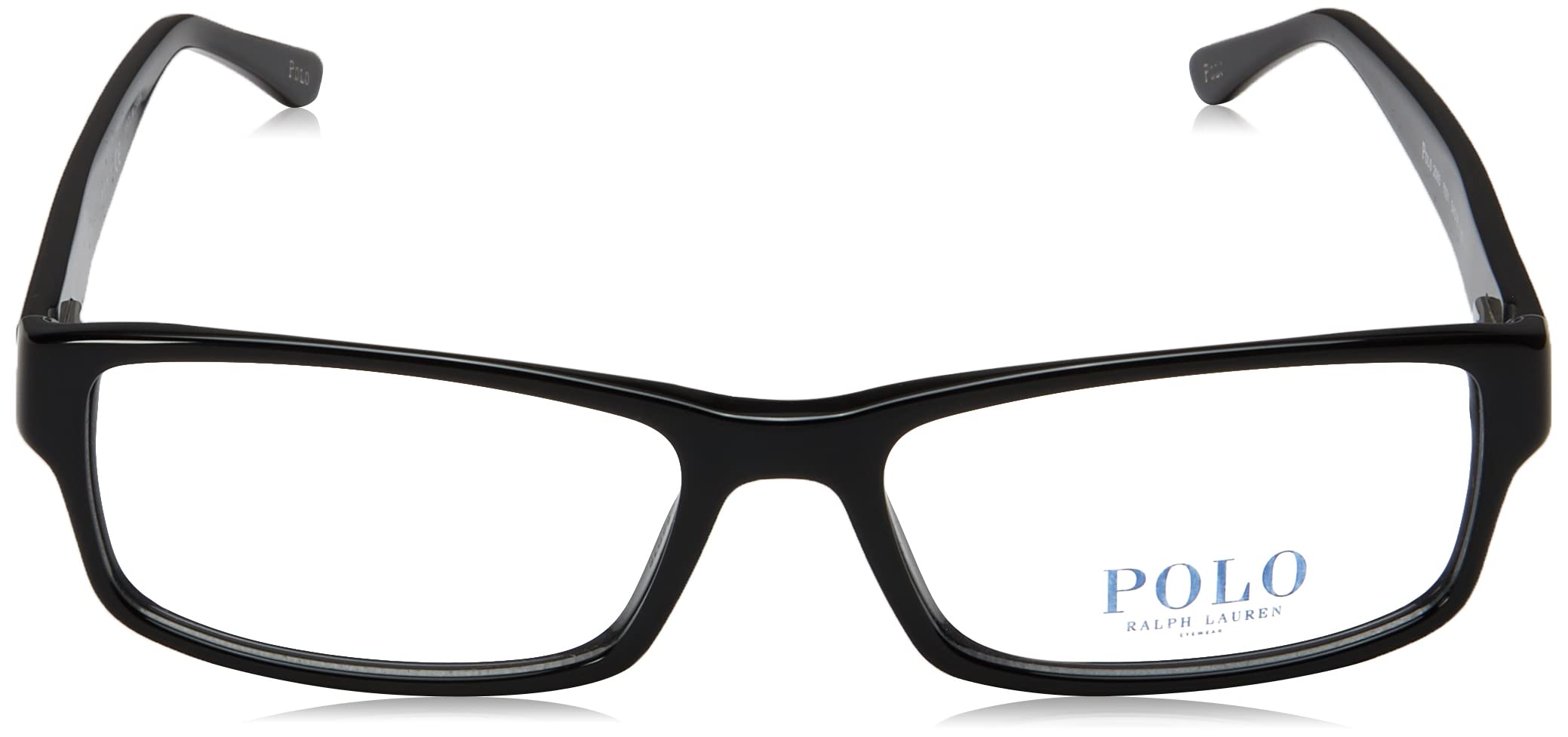 Polo Ralph Lauren Men's PH2065 Rectangular Prescription Eyewear Frames, Shiny Black/Demo Lens, 54 mm