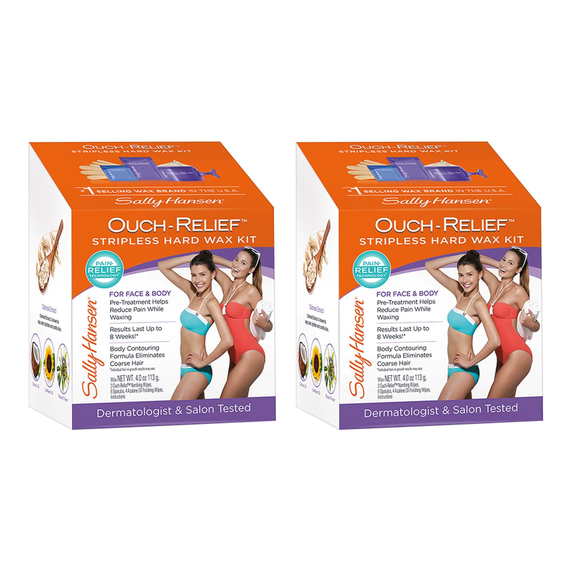 Sally Hansen Ouch-Relief Face & Body Wax Kit (Pack of 2)
