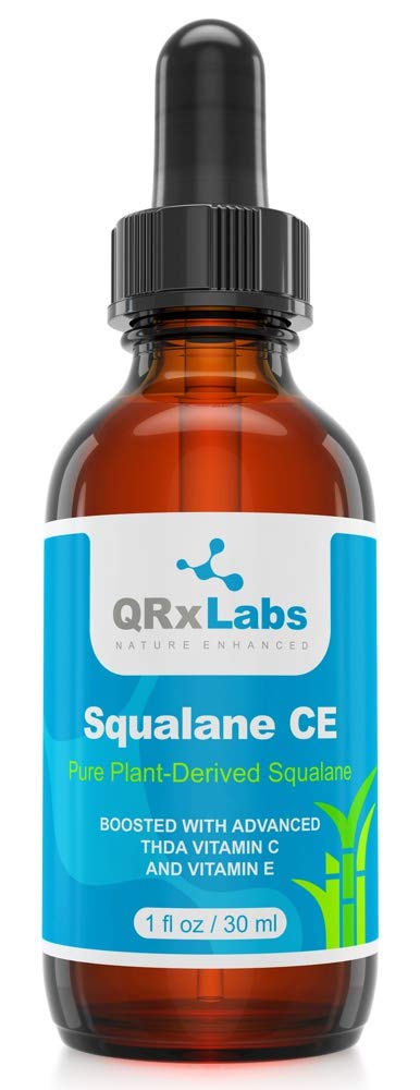 Pure Plant-Based Squalane Oil Boosted with Most Advanced & Stable Vitamin C - Organic ECOCERT / USDA Certified Squalane Derived from Sugarcane - Best Moisturizer For Face, Body & Skin - 1 oz / 30 ml