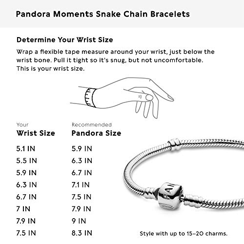 Pandora Jewelry Iconic Moments Snake Chain Charm Sterling Silver Bracelet, 8.3"