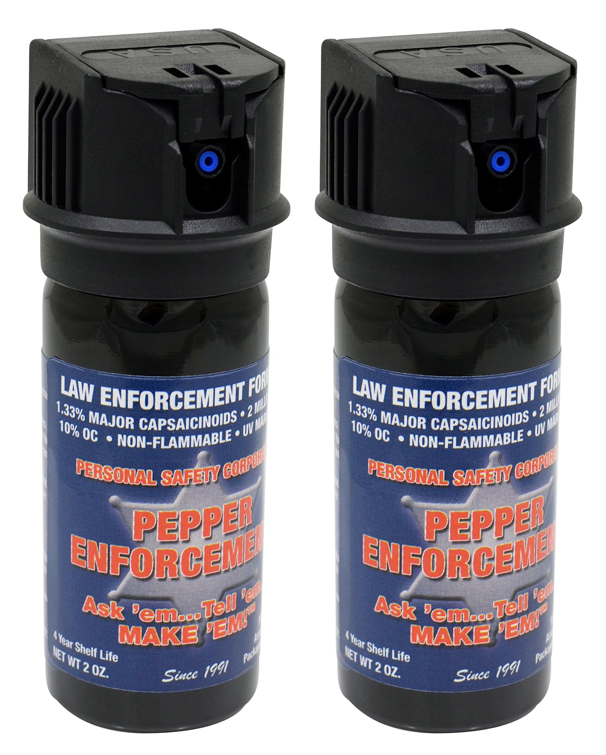 Pepper Enforcement PE510M-FT Splatter Stream Pepper Spray 2 Pack - Maximum Strength 10% OC Formula - Emergency Self Defense Personal Protection & Safety (2-Pack Stream Pepper Spray)