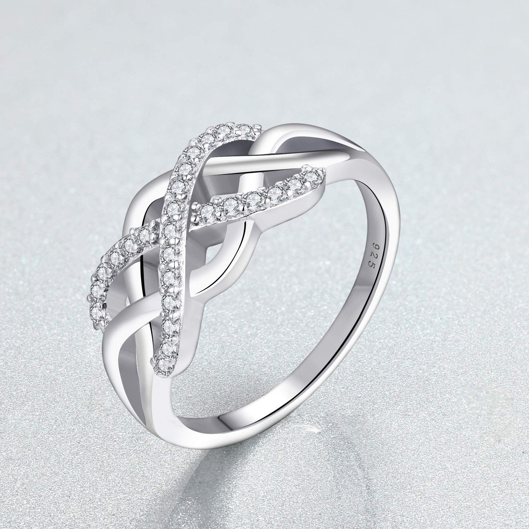 STARCHENIE Infinity Promise Ring for Her 925 Sterling Silver Engagement Wedding Band Anniversary Jewelry Size 8