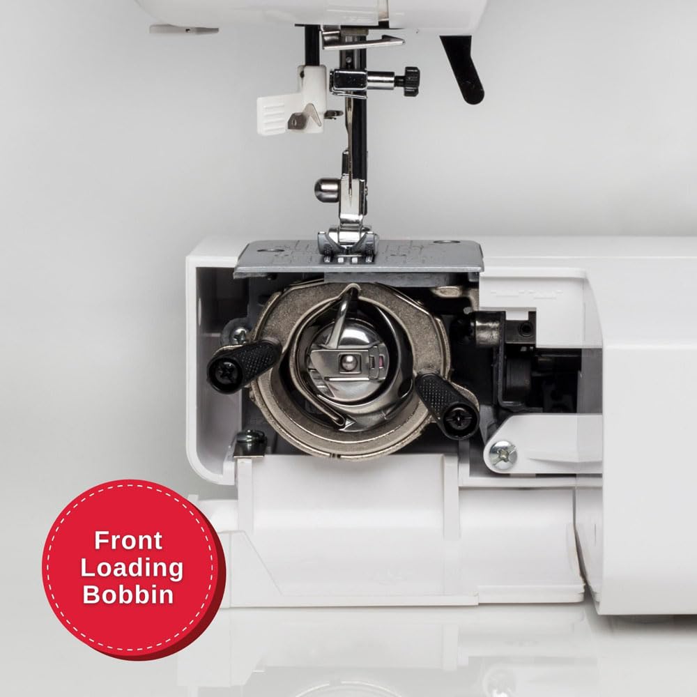 SINGER SM024 White Metal Sewing Machine with 24 Stitches and LED Lighting