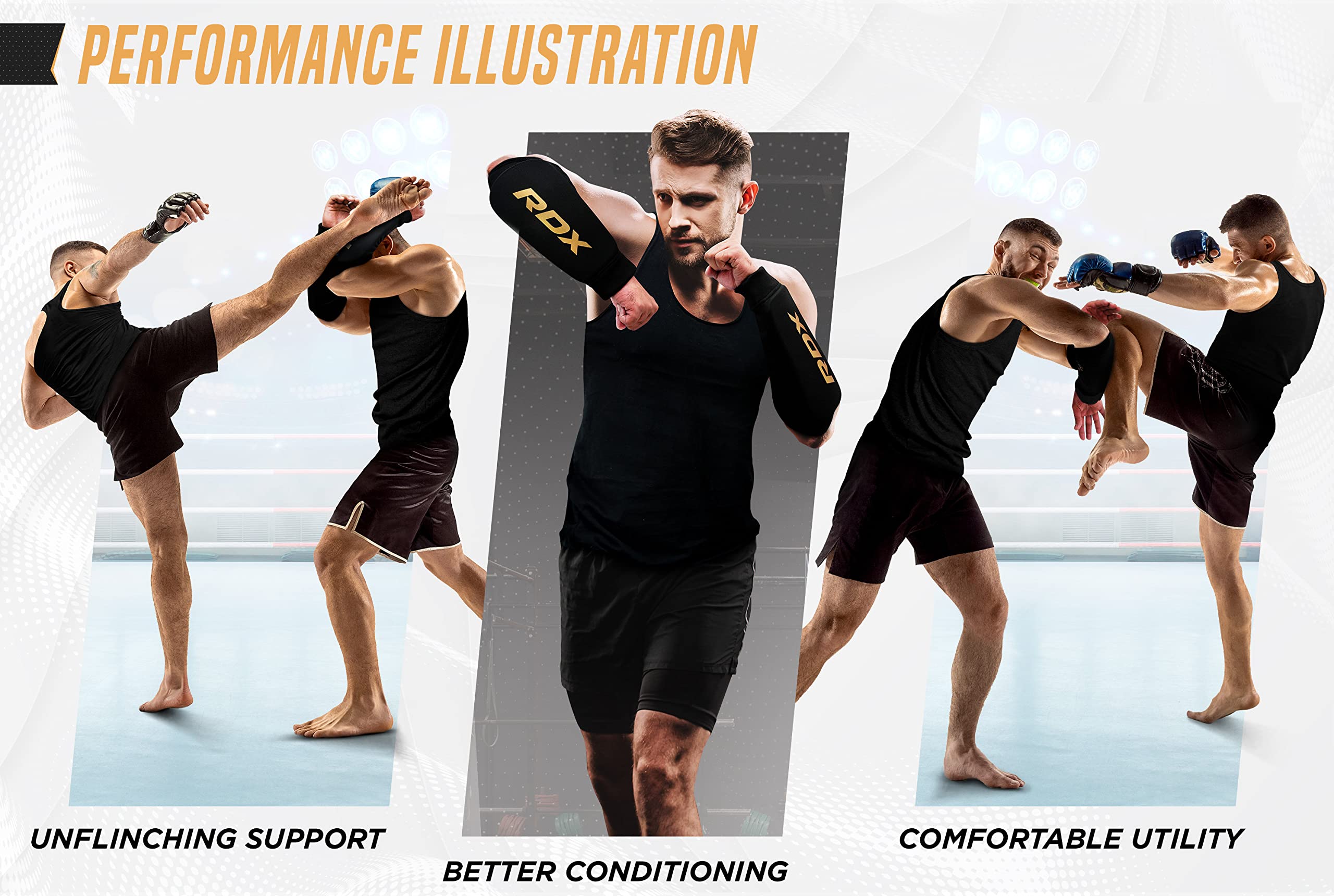 RDX MMA Forearm Support Brace Boxing Sleeve Pads Guard Compression Gym Wrap Padded Protector