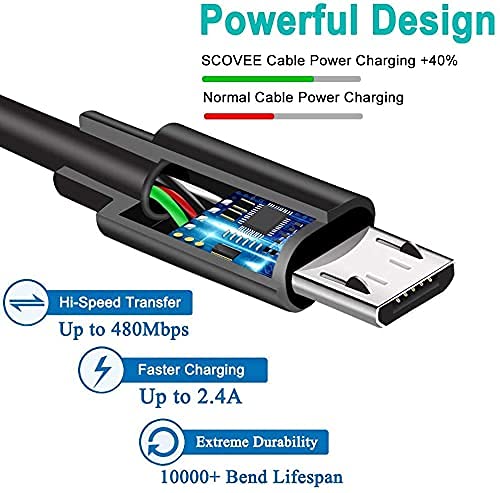 PS4 Controller Charger Cable, AOSOK 6FT PS4 Charger for Sony Playstaion 4, PS4 Slim/Pro,Xbox One/One X, Long Micro USB Cable for Galaxy S7 Edge S6,Note 5,Note 4, USB PS4 Charging Cable