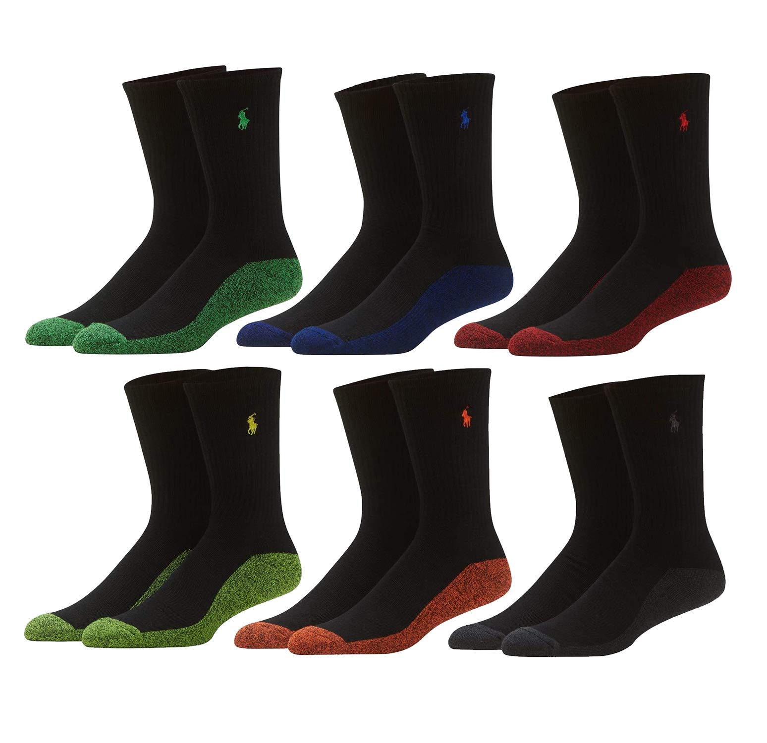 Polo Ralph Lauren 6-pk Assorted Classic Sport Crew Socks